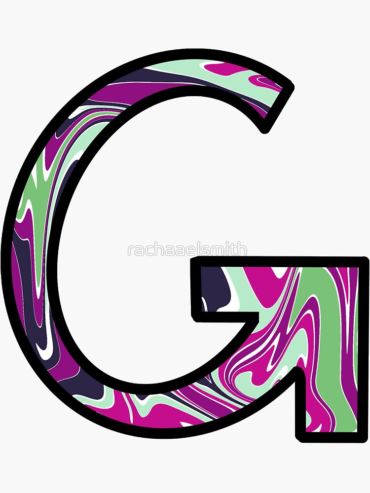 "Letter G, Vivid Swirl" Sticker for Sale by rachaaelsmith | Redbubble