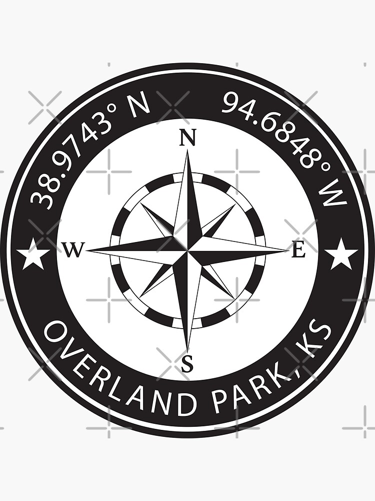 "Overland Park, Kansas Geographical Coordinates" Sticker for Sale by ...