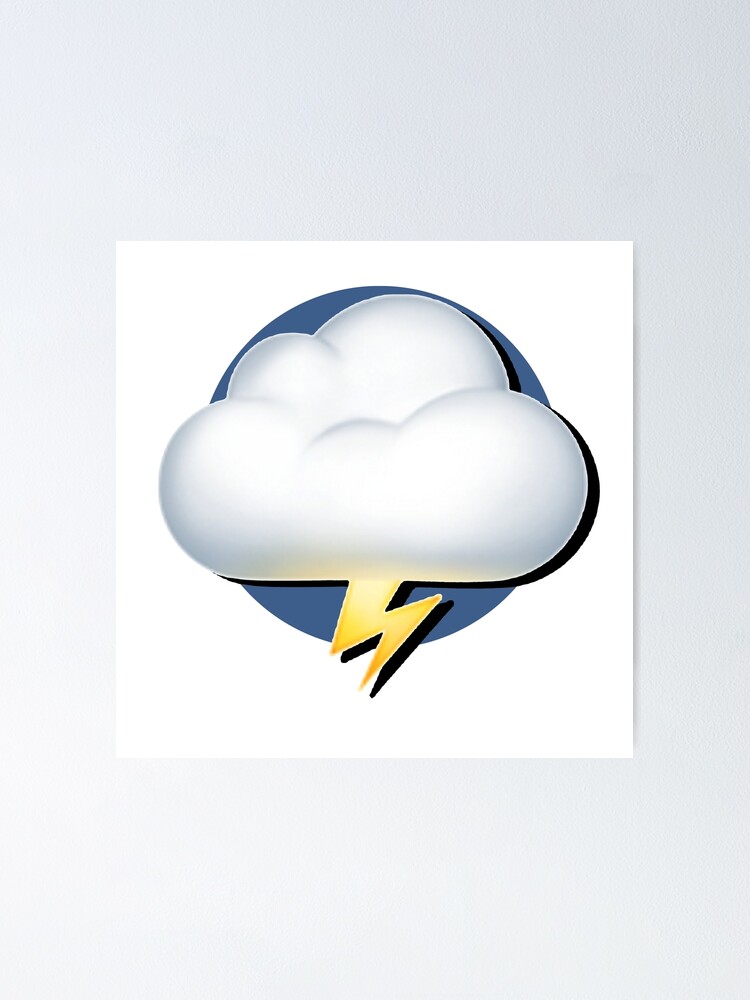 "Cute storm emoji" Poster for Sale by Stormi-Weather | Redbubble