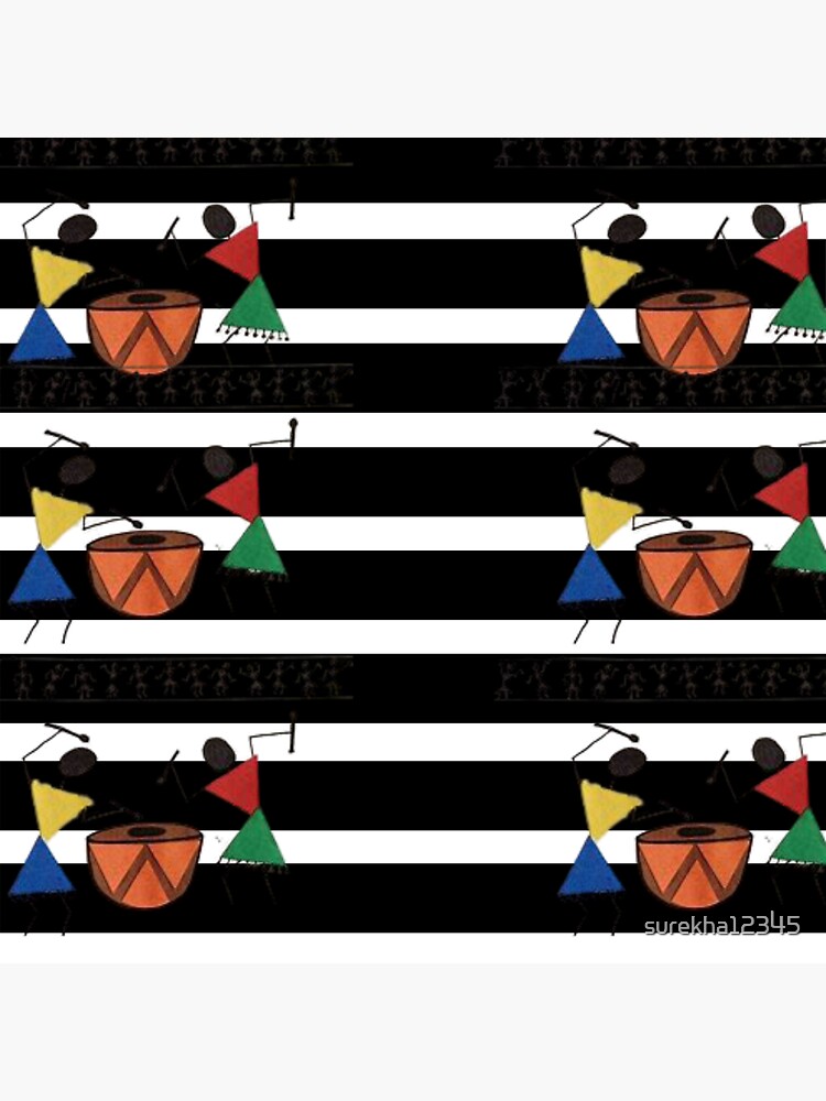 "this design is made by dividing two colors black and white,with varli ...