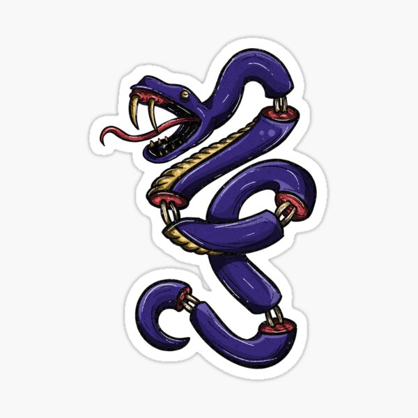 "Broken snake" Sticker for Sale by andymvera | Redbubble