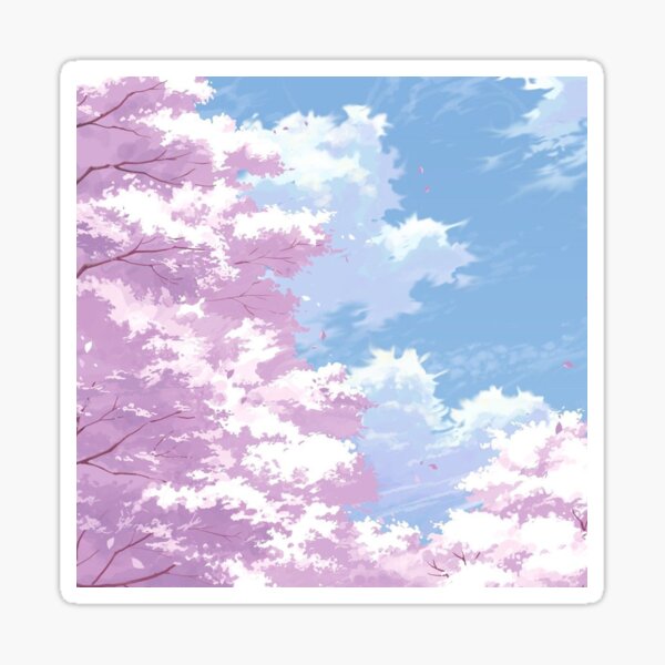 "Anime Cherry Blossoms" Sticker by kawaiicrossing | Redbubble