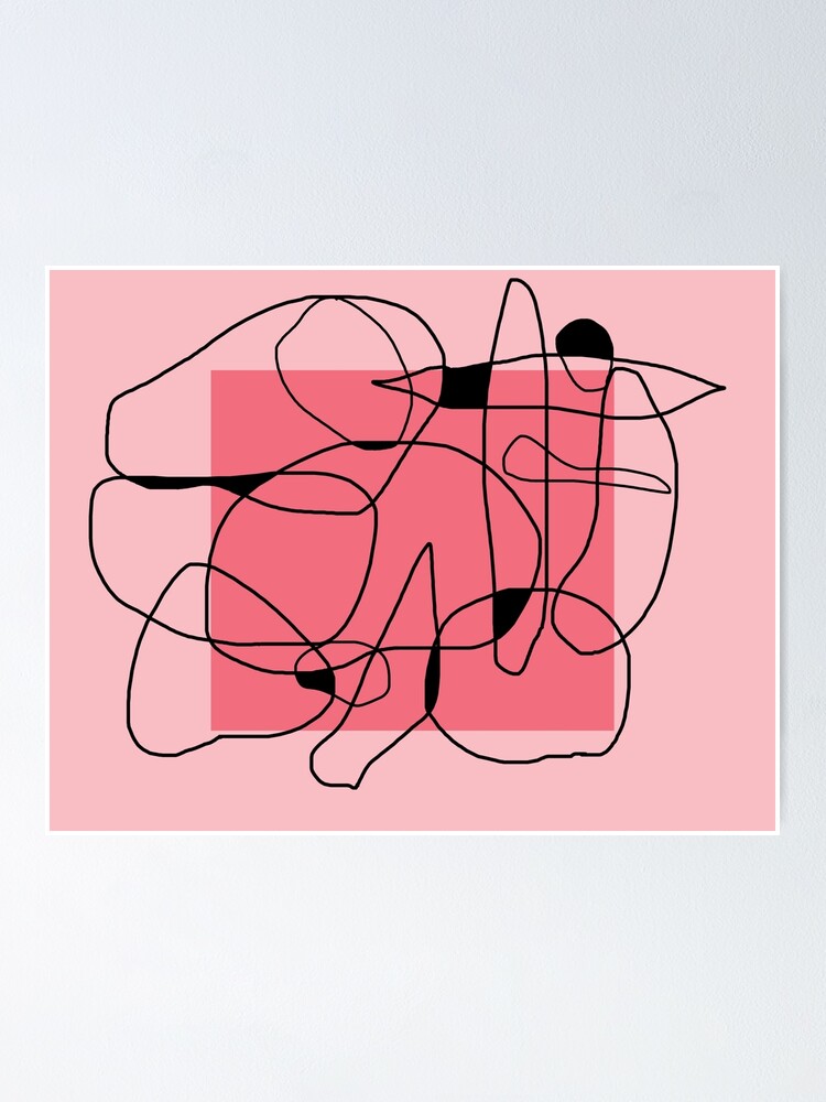 "Modern Pink Line Drawing" Poster for Sale by lydiaspeterson | Redbubble