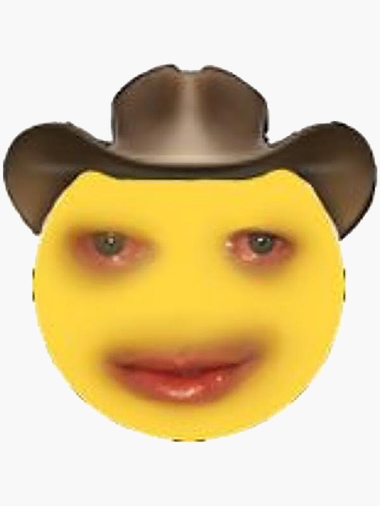 "crying cowboy emoji" Sticker for Sale by banana ban | Redbubble