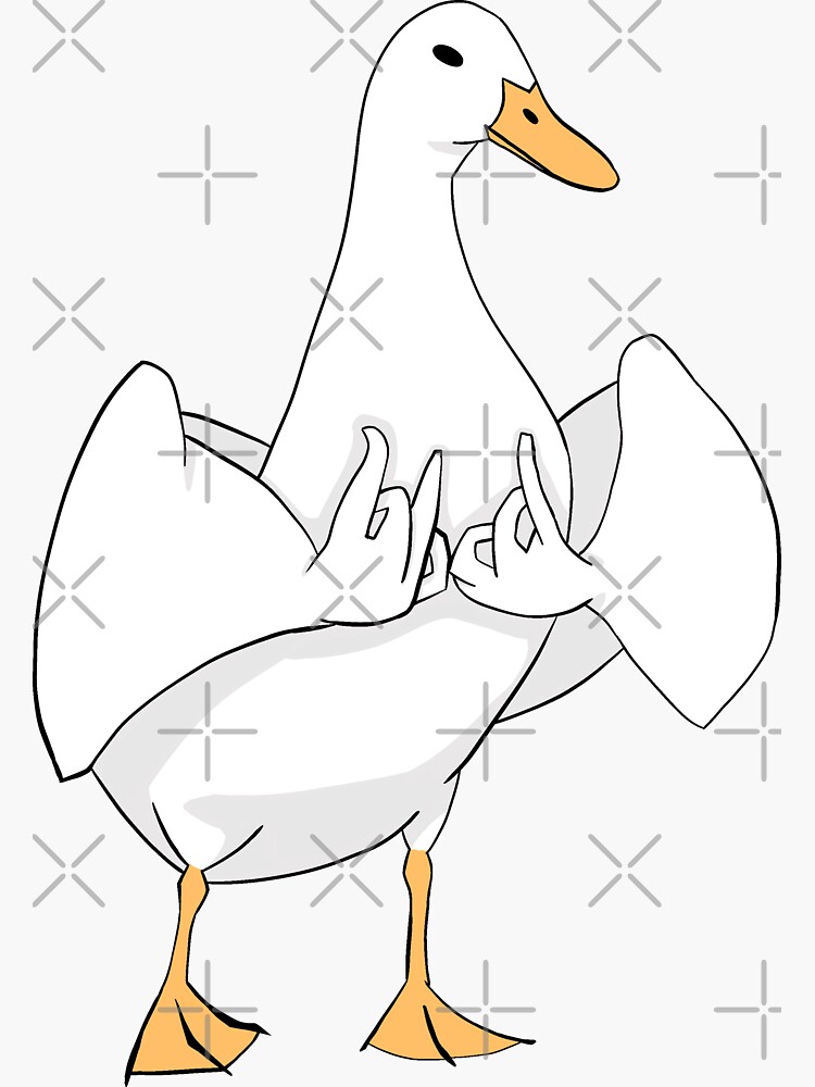 "Gang sign duck" Sticker for Sale by lazyphilosopher | Redbubble