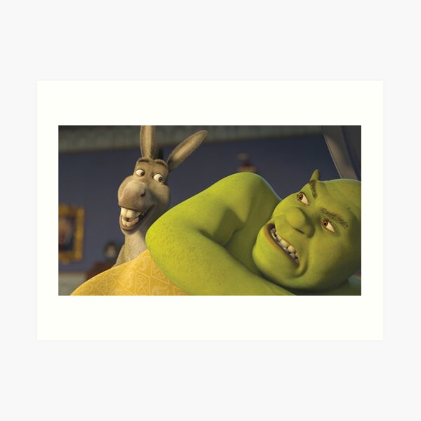 "shrek and donkey on the bed" Art Print by bananabananaban | Redbubble