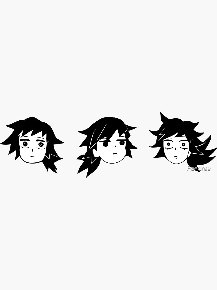 Pegatina «Demon Slayer Giyuu Faces» de Faedree | Redbubble