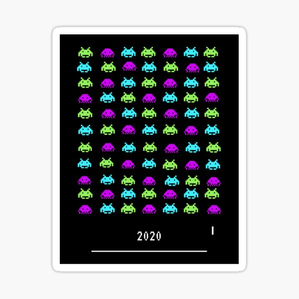 "2020 Space Invaders" Sticker for Sale by LifeWithMimi | Redbubble