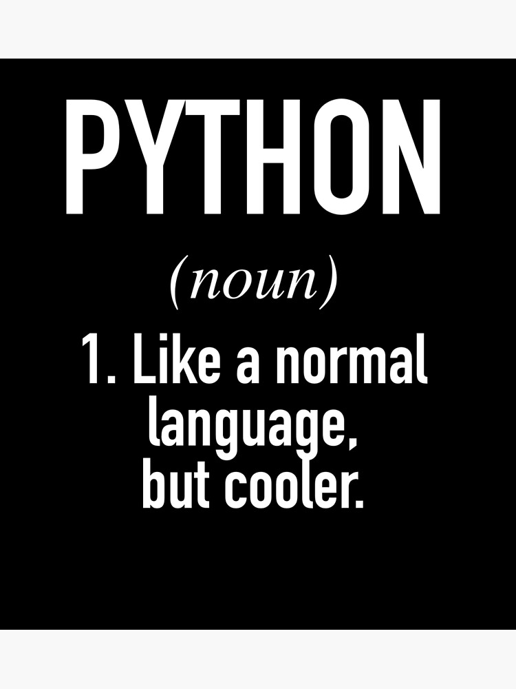 "Python Programming Language Defined - Programmer - Coder" Poster for ...