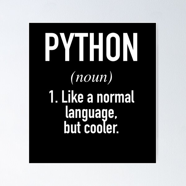 Python Programming Language Defined Programmer Coder Poster For Sale By Hiddenverb Redbubble