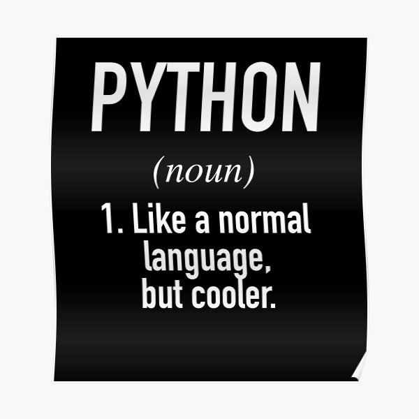 "Python Programming Language Defined - Programmer - Coder" Poster for ...
