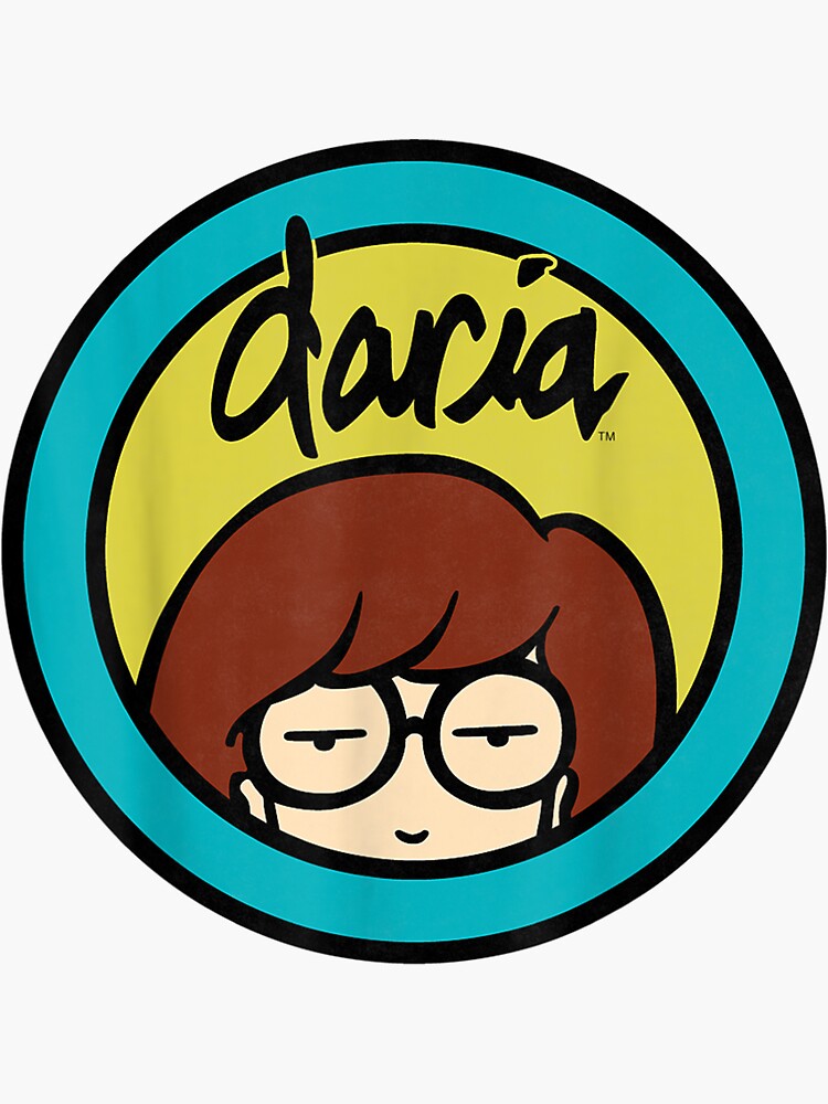 "Daria Classic Yellow Blue Logo Graphic " Sticker by BenjaminMatic ...