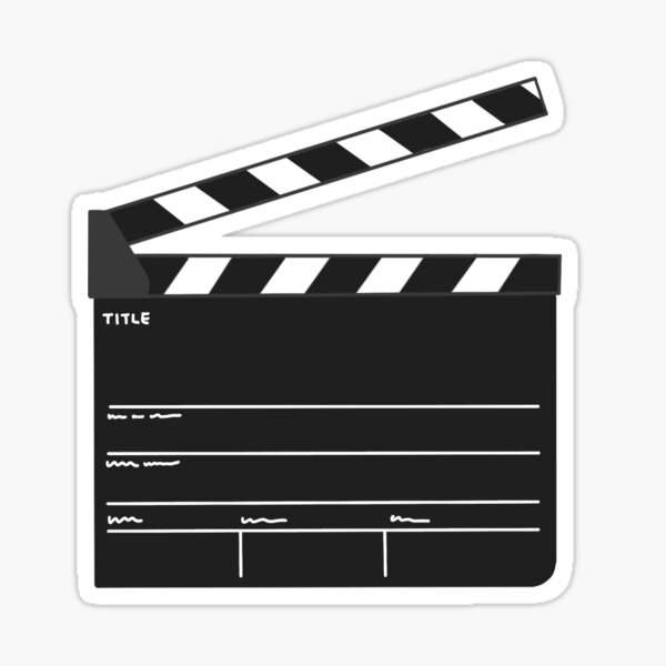 "Black film TV clapperboard " Sticker for Sale by cj-stickerz | Redbubble