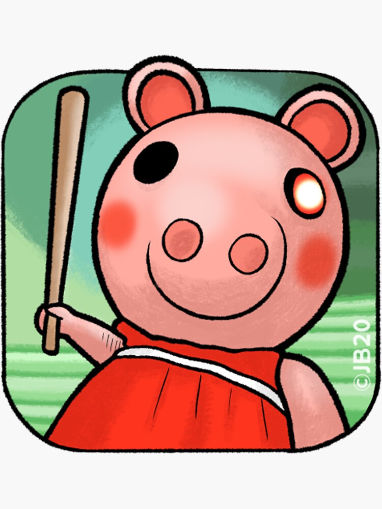 "Piggy with Baseball Bat Robl0x -" Sticker by gaetanijonah | Redbubble