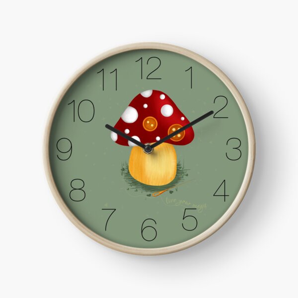 "Live your Magic - Fairy Mushroom" Clock for Sale by alea1808 | Redbubble