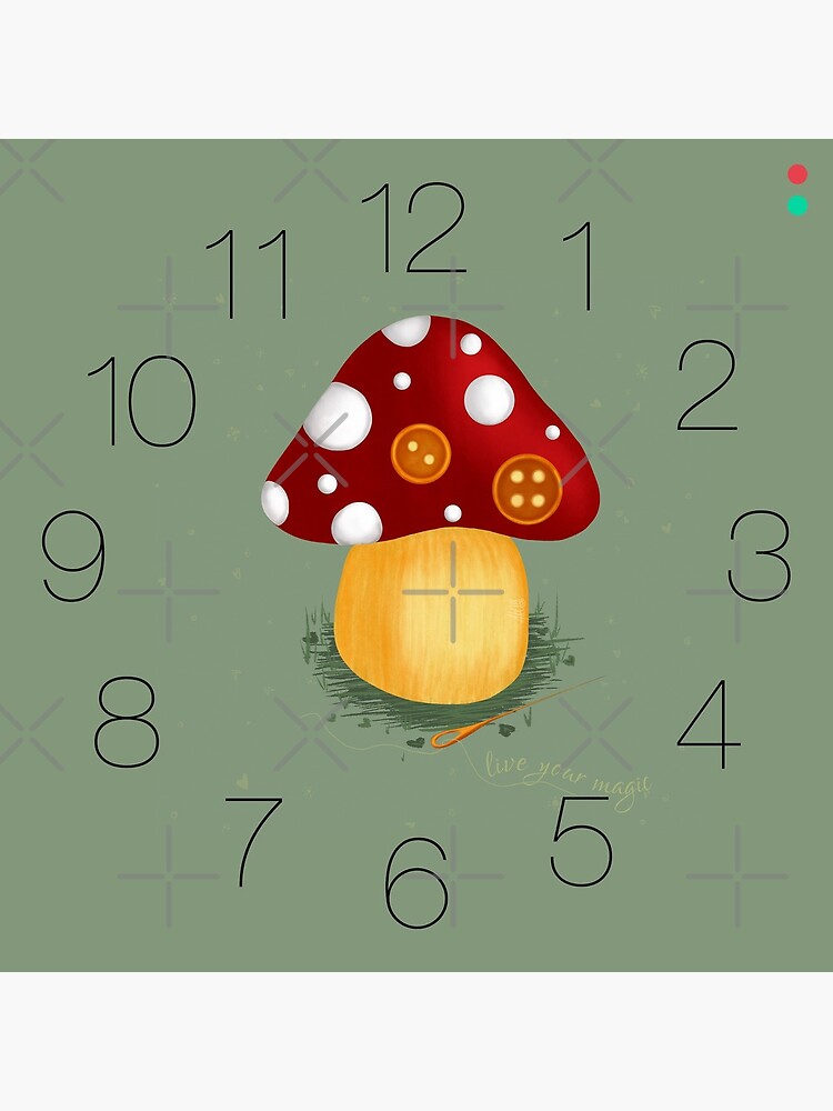 "Live your Magic - Fairy Mushroom" Clock for Sale by alea1808 | Redbubble