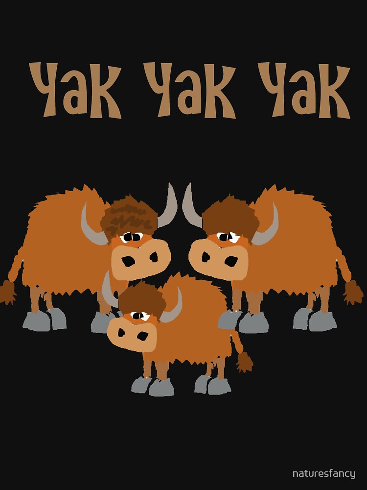 "Funny Yak Yak Yak Pun Cartoon with three Yak Animals" Active T-Shirt ...