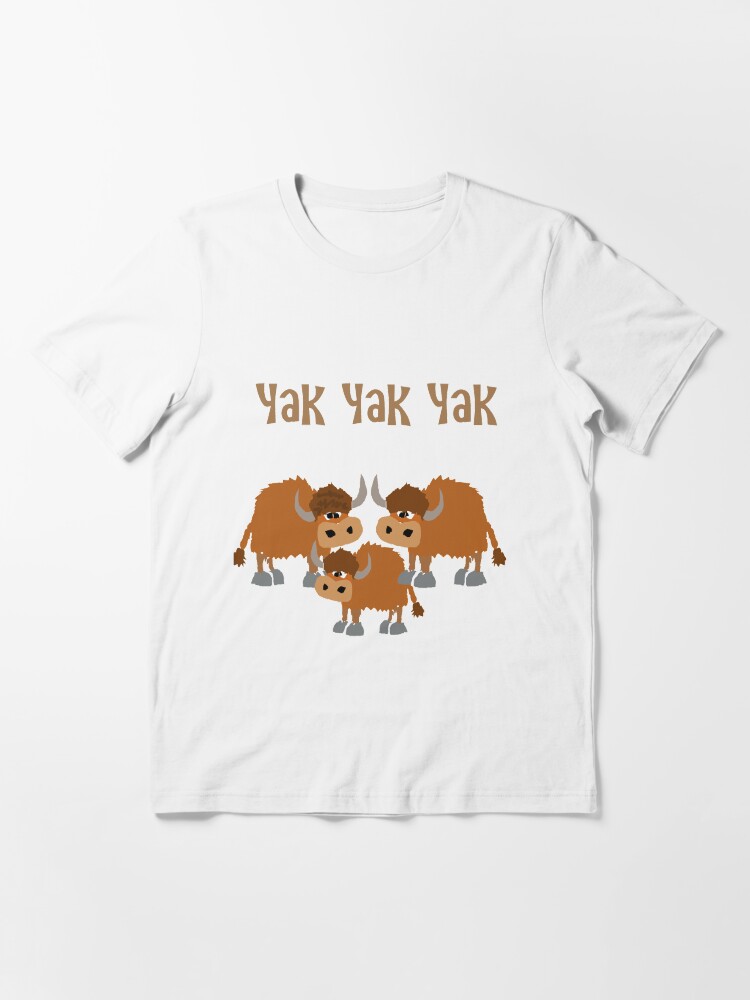 "Funny Yak Yak Yak Pun Cartoon with three Yak Animals" T-shirt for Sale ...