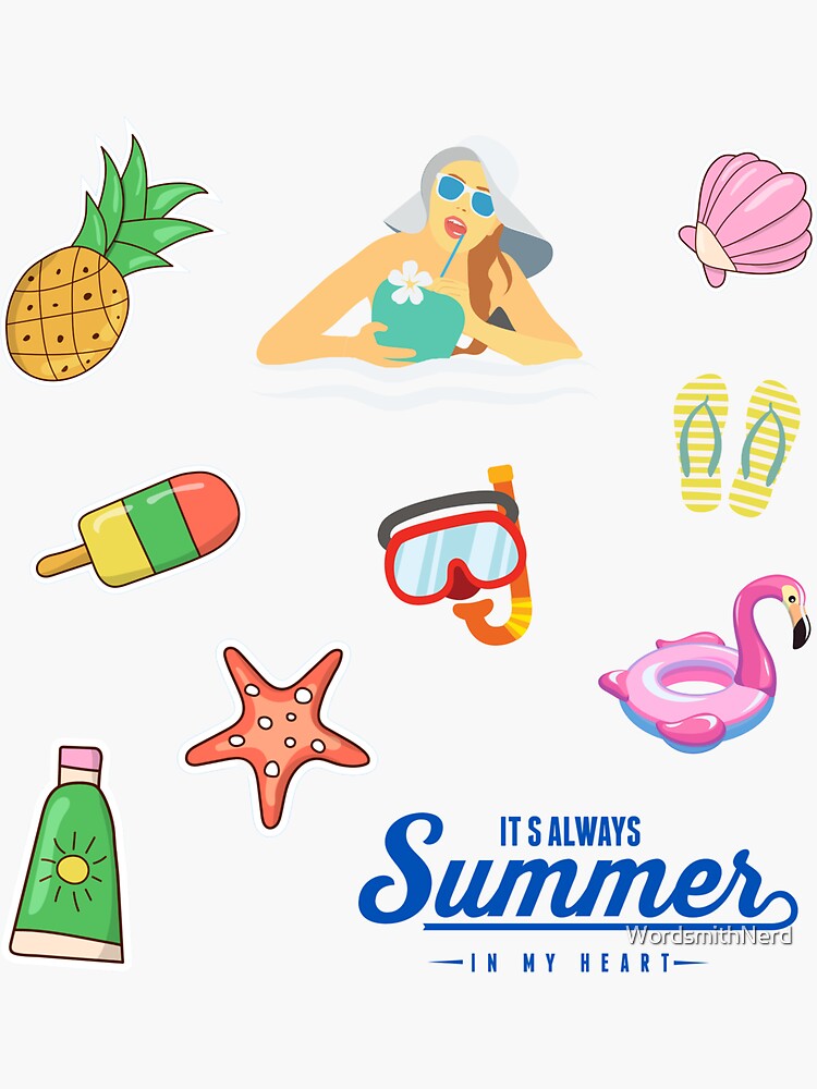 "Summer Hydro Flask Sticker Pack" Sticker for Sale by WordsmithNerd ...
