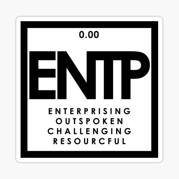 "ENTP - ELEMENT" Sticker for Sale by myers-briggs | Redbubble