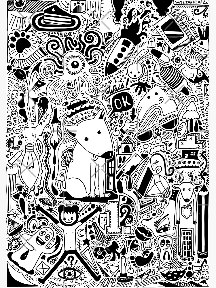 "Doodle Doggo" Poster for Sale by wildgica | Redbubble