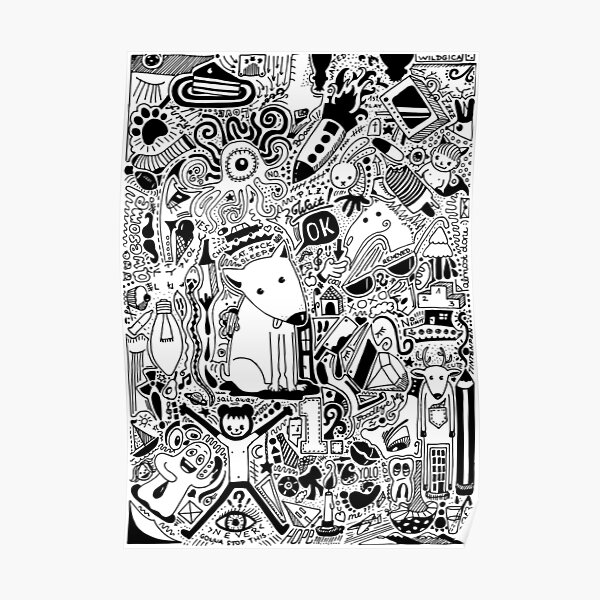 "Doodle Doggo" Poster for Sale by wildgica | Redbubble