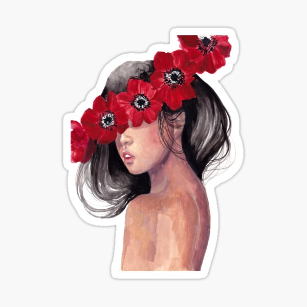 "Anemone Girl" Sticker by artofsuff | Redbubble
