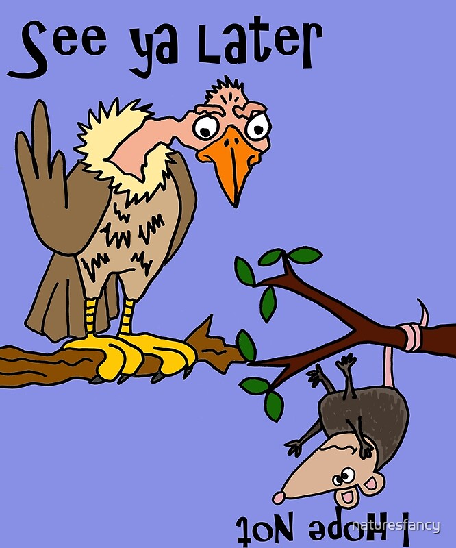 "Funny Old Buzzard Talking to Possum Satire" by naturesfancy | Redbubble