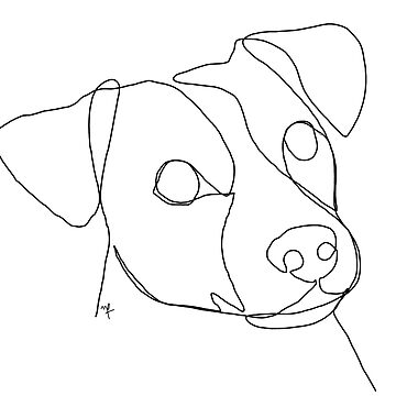 "Jack Russell Terrier One Line Illustration" Sticker for Sale by N T ...