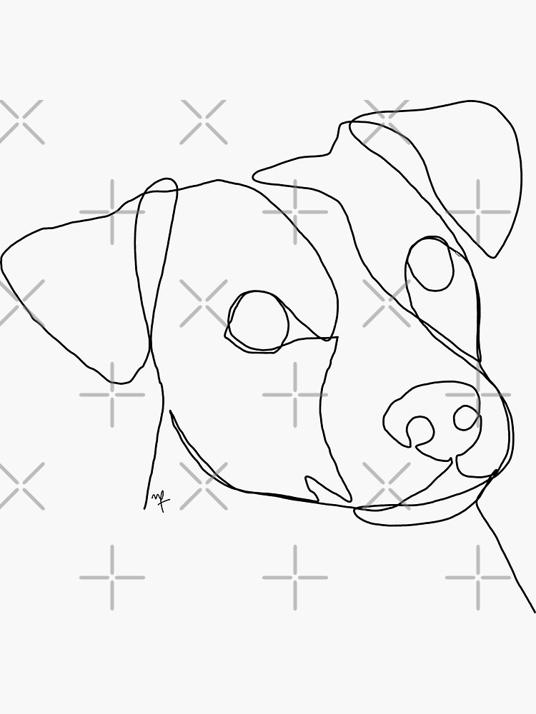 "Jack Russell Terrier One Line Illustration" Sticker for Sale by N T ...