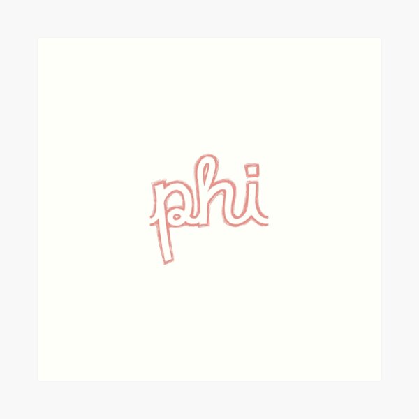 "Phi Cursive Greek Letter" Art Print for Sale by Rosemogo | Redbubble