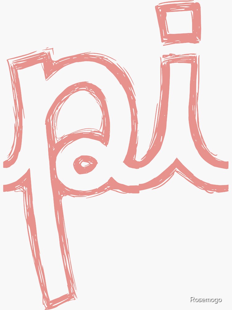 Pegatina «Pi letra griega cursiva» de Rosemogo | Redbubble
