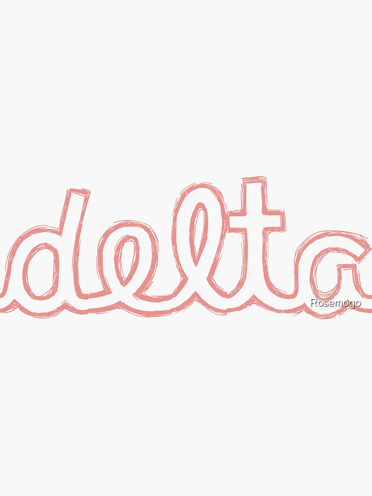 "Delta Cursive Greek Letter" Sticker for Sale by Rosemogo | Redbubble