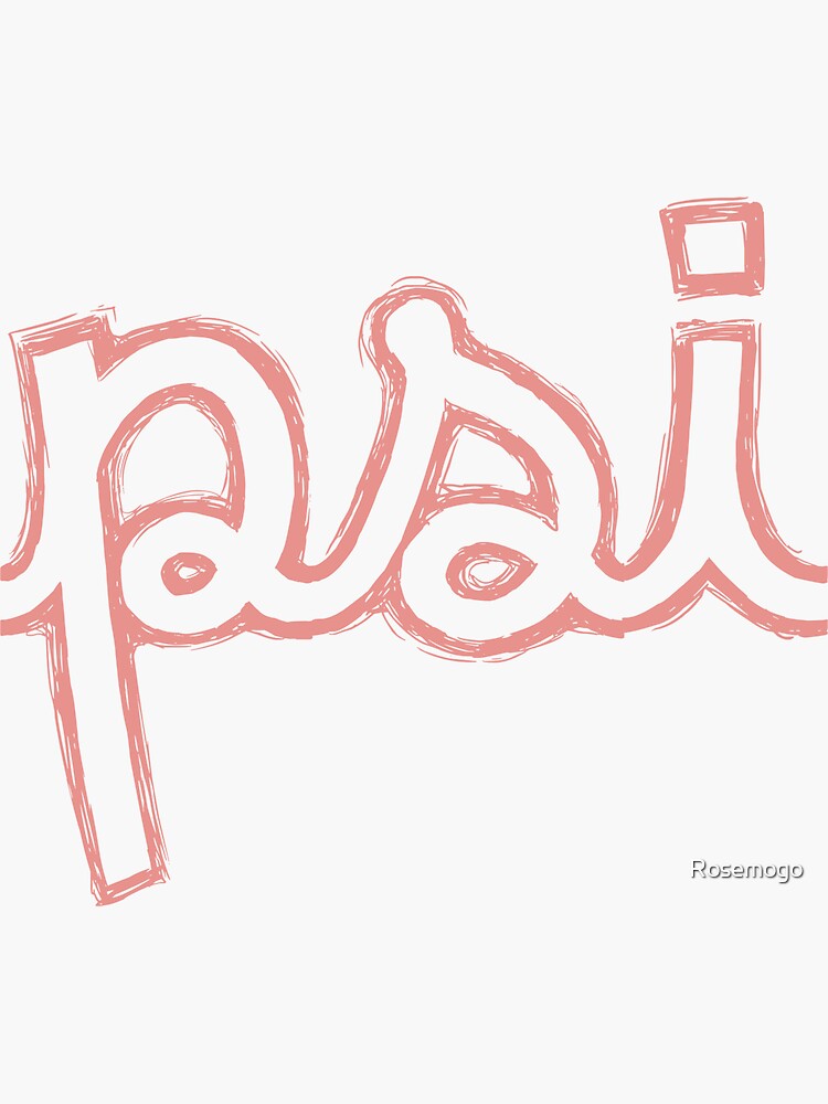 "Psi Cursive Greek Letter" Sticker by Rosemogo | Redbubble