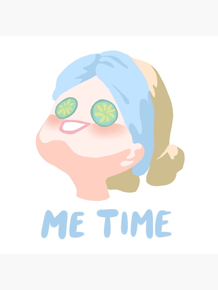 "Me Time Self Care Funny Skin Face Mask (Blonde Hair)" Art Print for ...