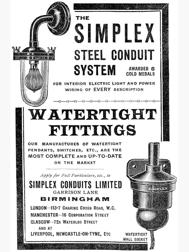 "Simplex Conduits Limited - 1910 Vintage Advert" Sticker for Sale by ...