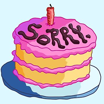 "Spongebob "Sorry" Cake" Sticker for Sale by yellowwpaint | Redbubble