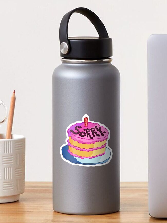 "Spongebob "Sorry" Cake" Sticker for Sale by yellowwpaint | Redbubble