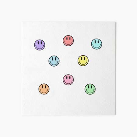 "pastel smiley face sticker pack" Art Board Print for Sale by ...
