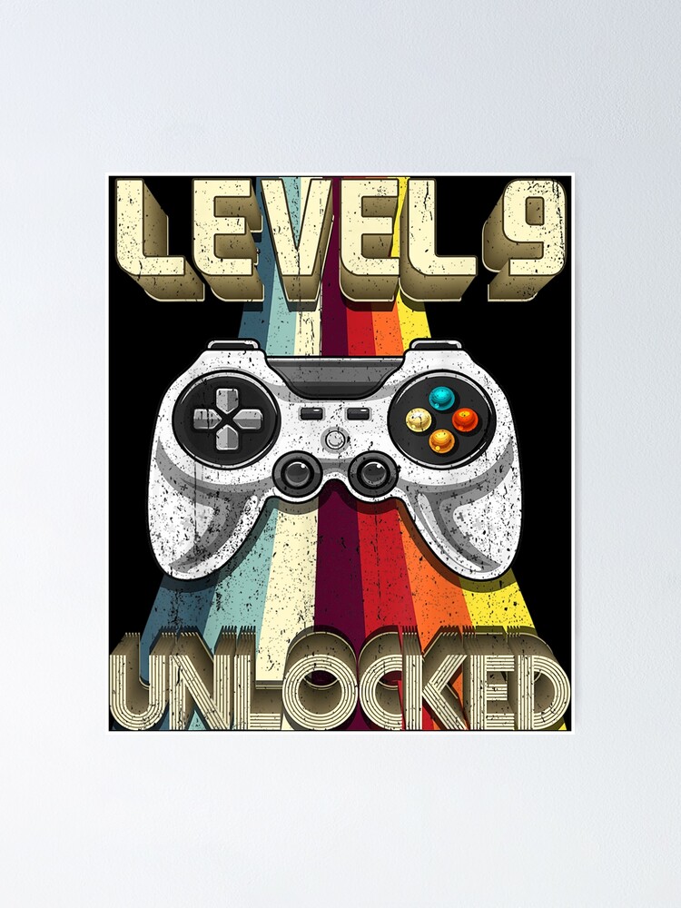 Póster «Videojuego retro desbloqueado de nivel 9» de rebeccgenzler ...