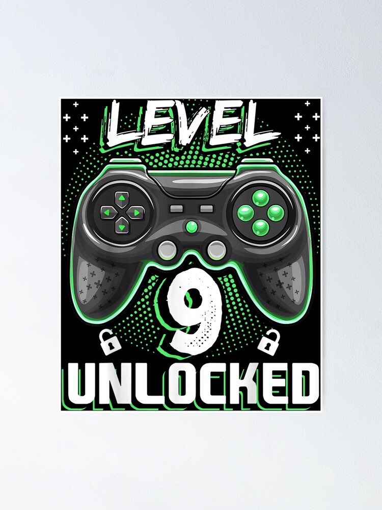 Póster «Videojuego retro desbloqueado de nivel 9» de rebeccgenzler ...