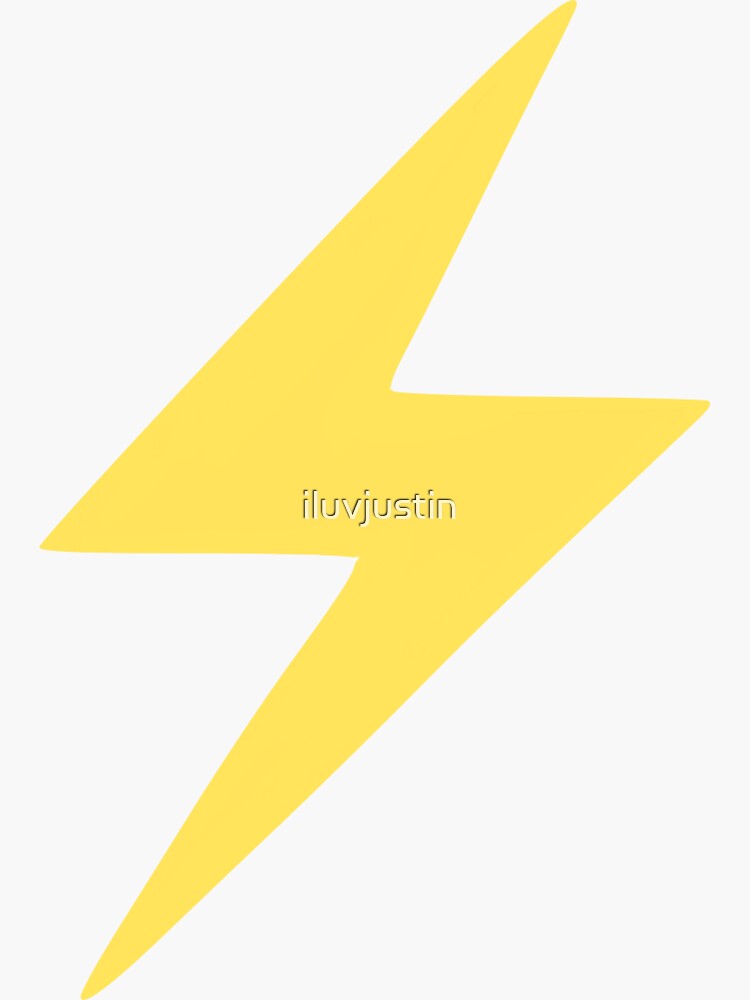 "Yellow Lightning Bolt" Sticker for Sale by iluvjustin | Redbubble