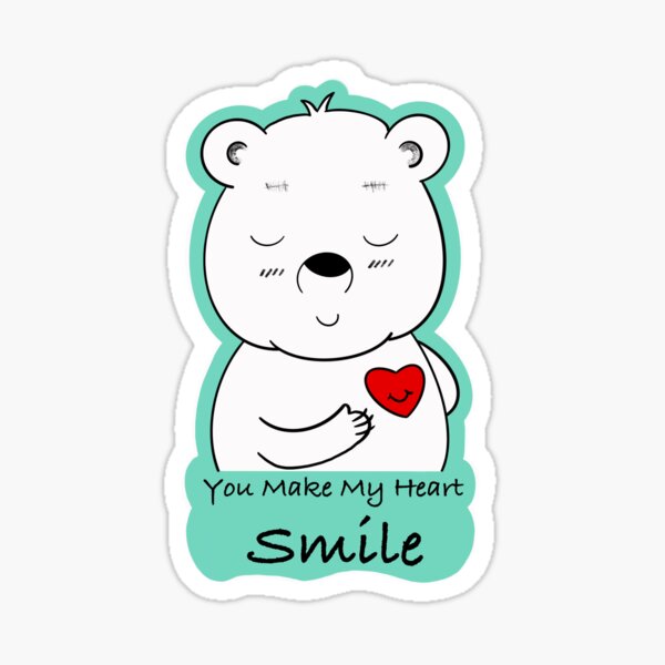 "Heart Smile" Sticker by drawteaser | Redbubble