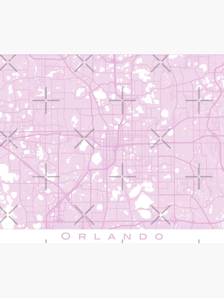 "Pink Orlando Florida Map" Sticker for Sale by MarzStudio | Redbubble