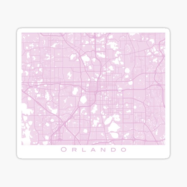 "Pink Orlando Florida Map" Sticker for Sale by MarzStudio | Redbubble