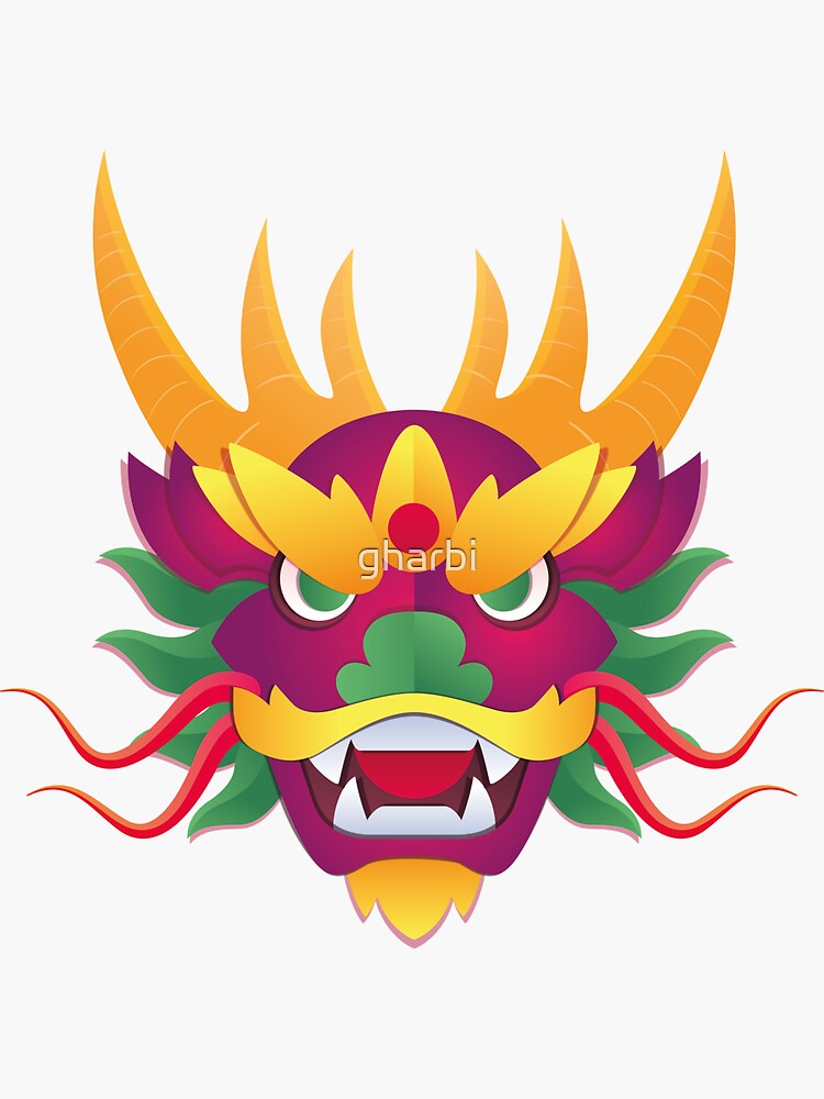 "Dragon face" Sticker by gharbi | Redbubble