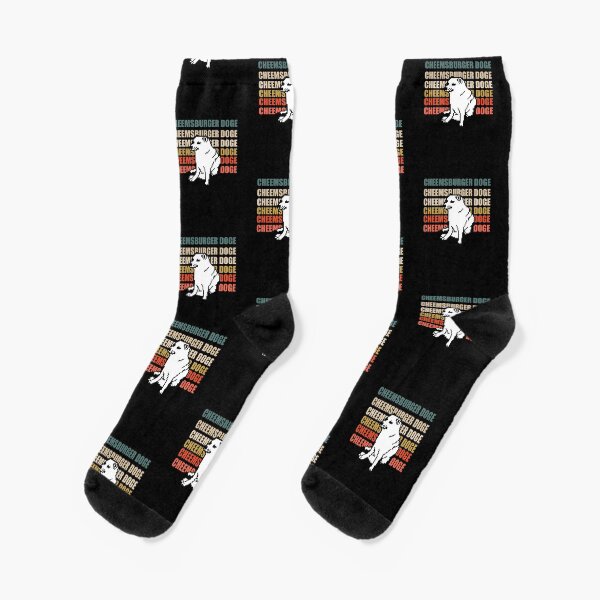 "FUNNY PIXELATED CHEEMS DOGE RETRO VINTAGE MEME" Socks by HaFiiid ...