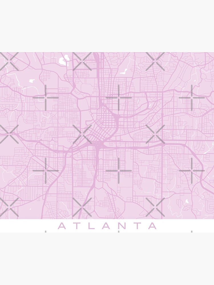 "Pink Atlanta Georgia Map Preppy Clean" Poster by MarzStudio | Redbubble