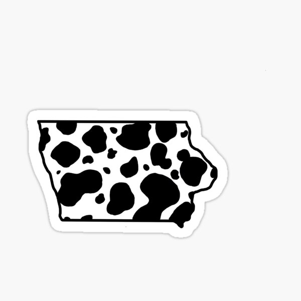 "Iowa Cow Print" Sticker by mmelch05 | Redbubble
