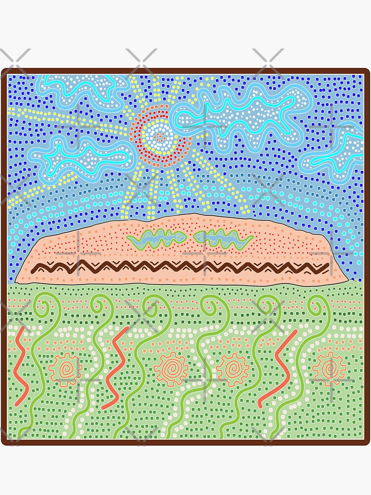 "Aires Rock Autralian Aboriginal Art" Sticker for Sale by iamhewho ...